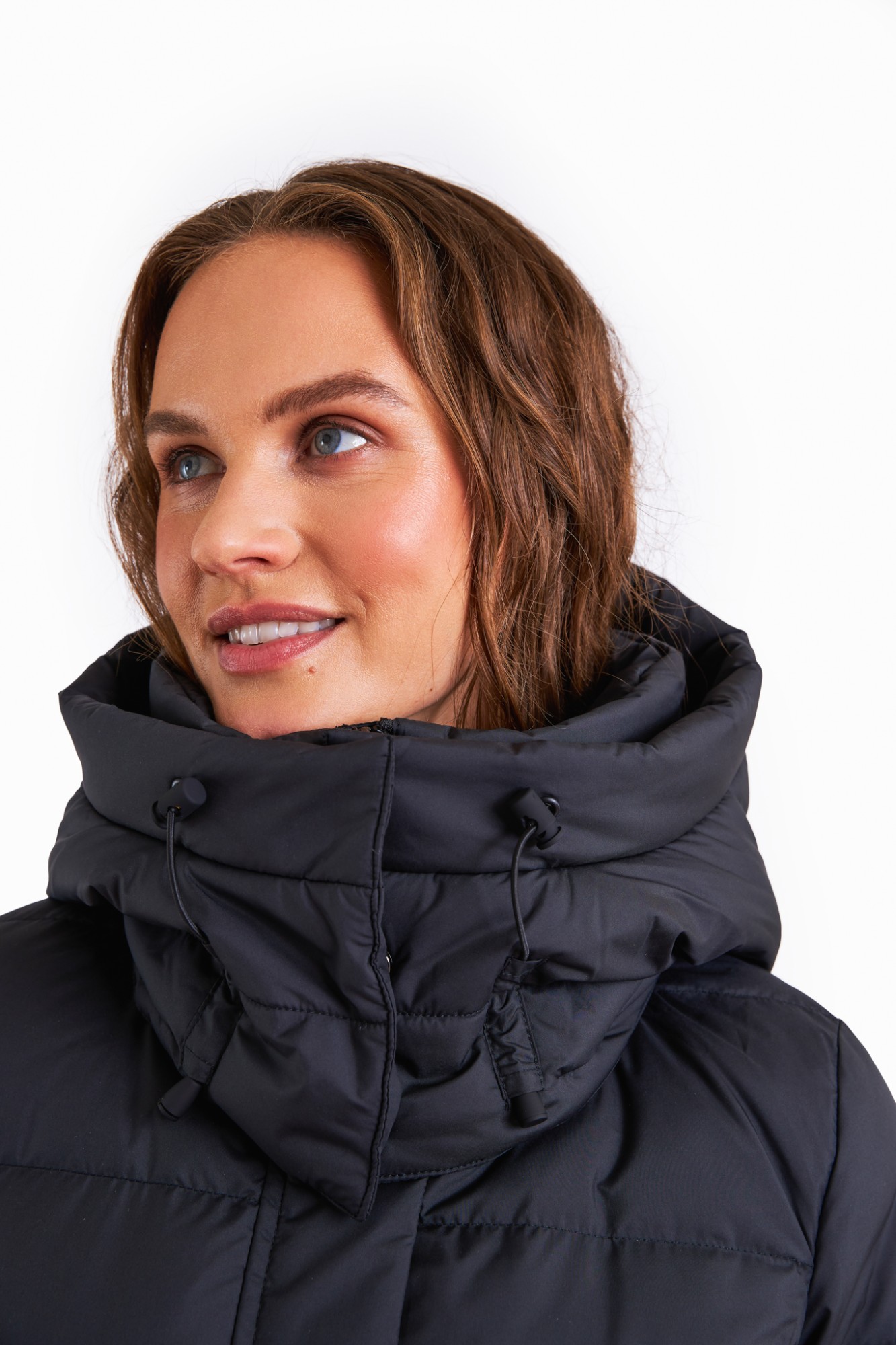 Ilgas pūkinis paltas | Audimas